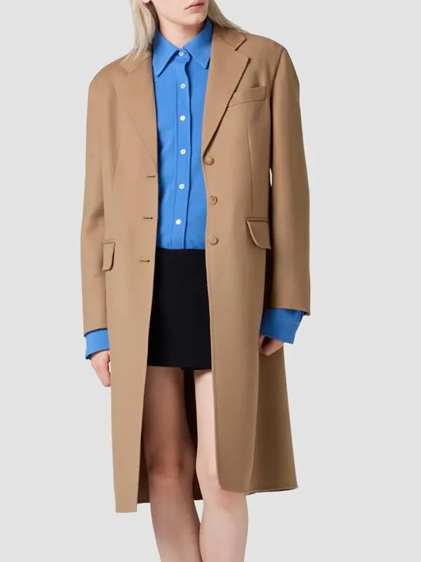 Miu Miu Single-breasted Double Cashmere Coat
