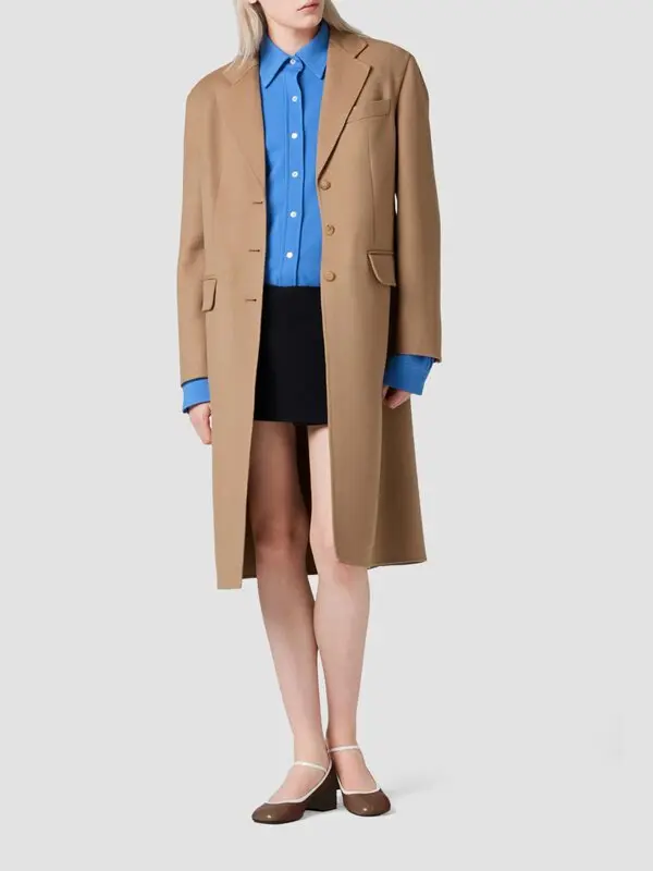 Miu Miu Single-breasted Double Cashmere Coat