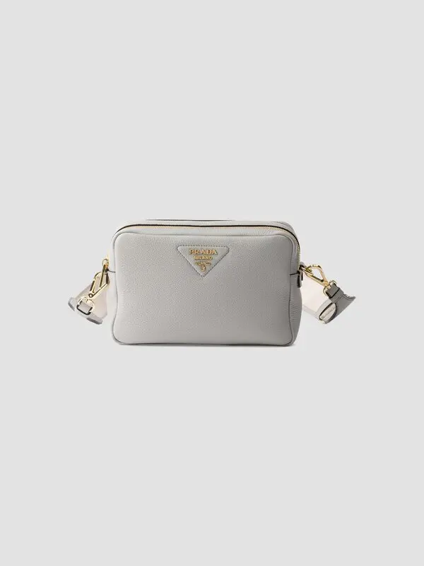 Prada Small Leather Shoulder Bag - Grey