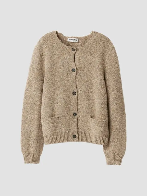 Miu Miu Wool Cardigan - Beige Multi