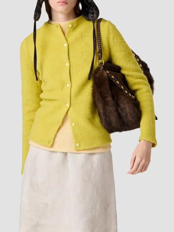 Miu Miu Wool Cardigan - Yellow