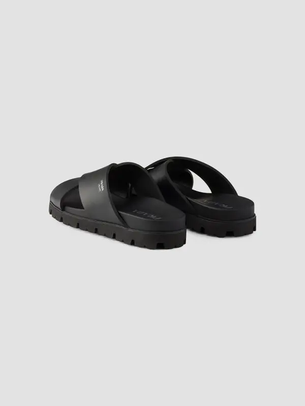 Prada Crisscross Rubber Slides