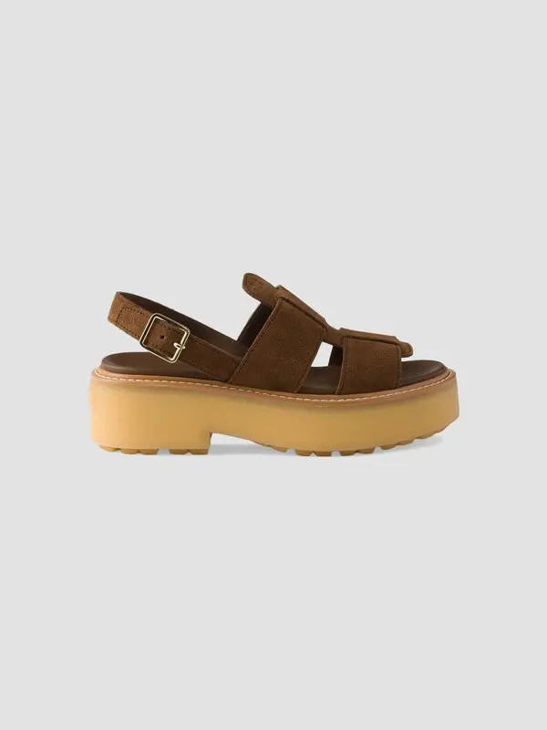Prada Suede Sandals - Brown