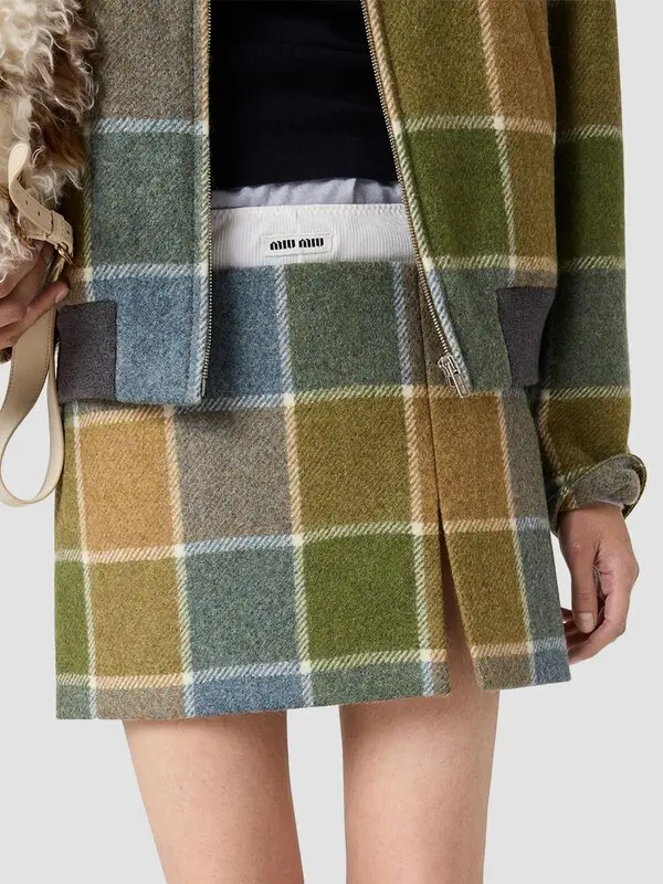 Miu Miu Checked Mini Skirt