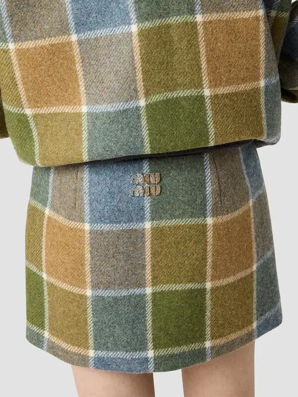 Miu Miu Checked Mini Skirt