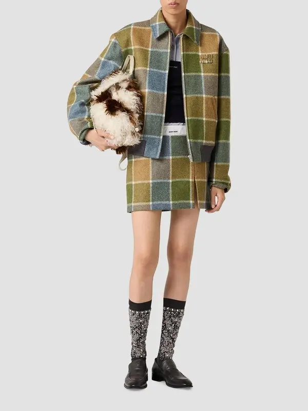 Miu Miu Checked Mini Skirt