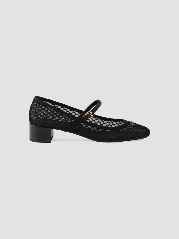 Prada Low Heel Mesh Fabric Ballerinas