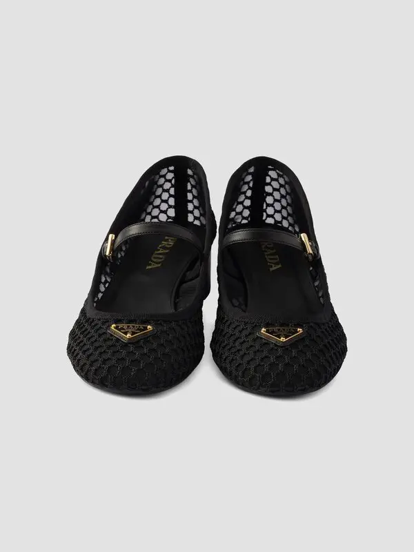 Prada Low Heel Mesh Fabric Ballerinas