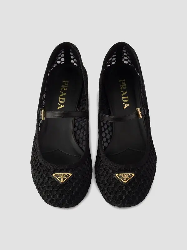 Prada Low Heel Mesh Fabric Ballerinas