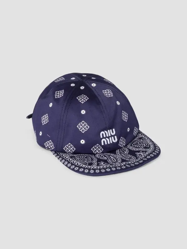 Miu Miu Printed Cotton Baseball Cap - Blue