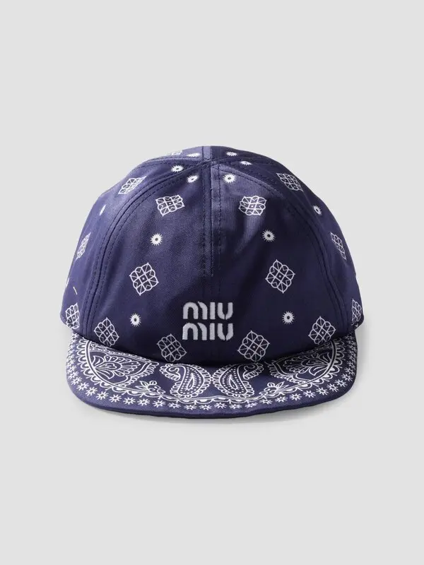 Miu Miu Printed Cotton Baseball Cap