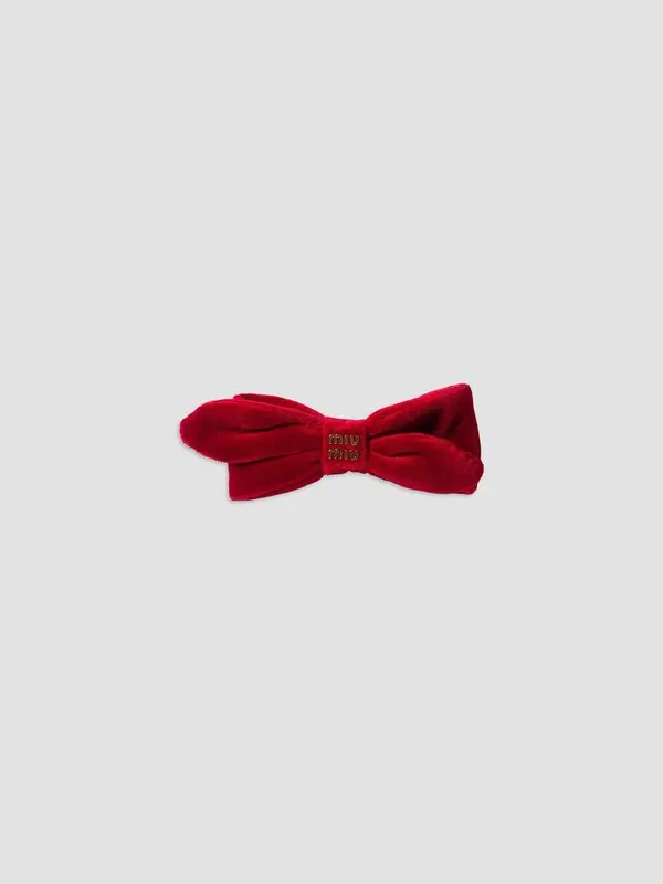 Miu Miu Velvet Hair Clip - Red
