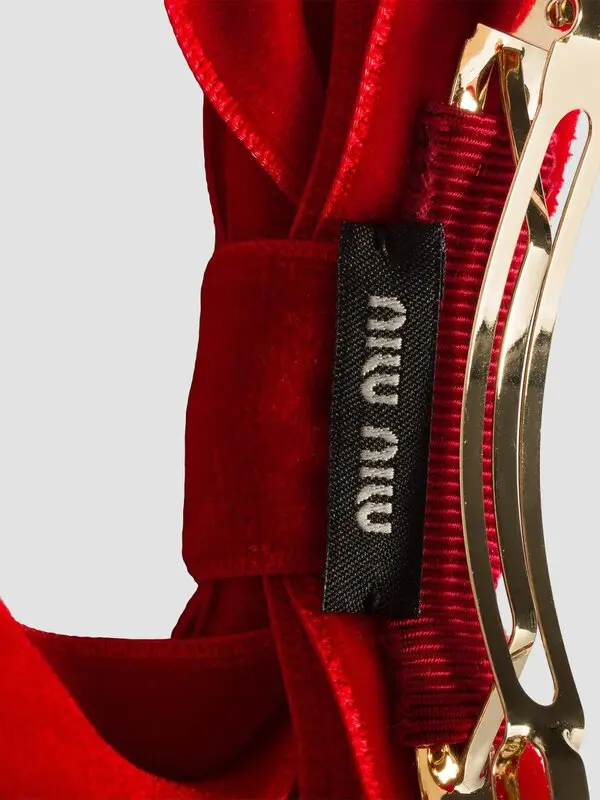 Miu Miu Velvet Hair Clip - Red