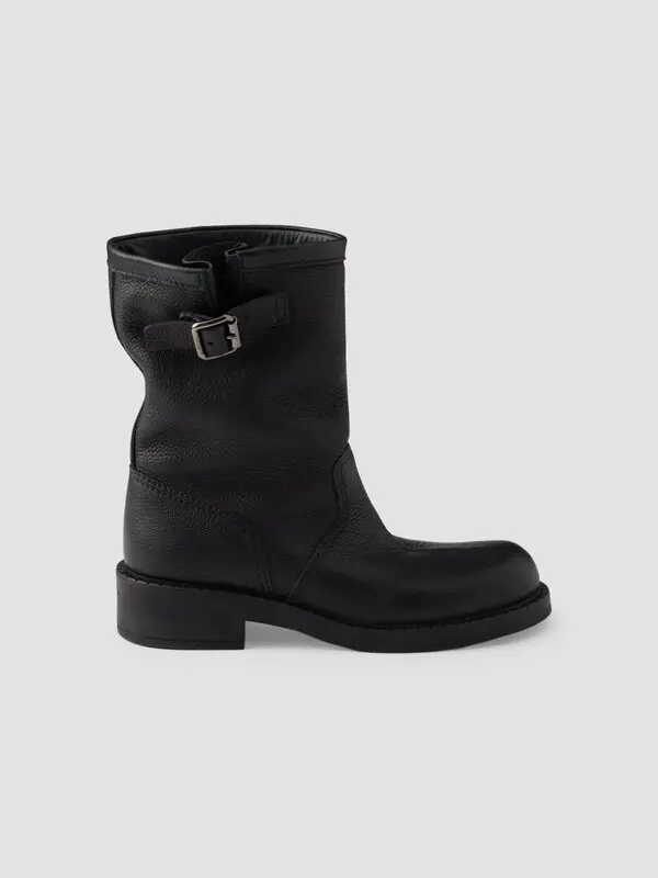 Prada Leather Mid-calf Boots - Black