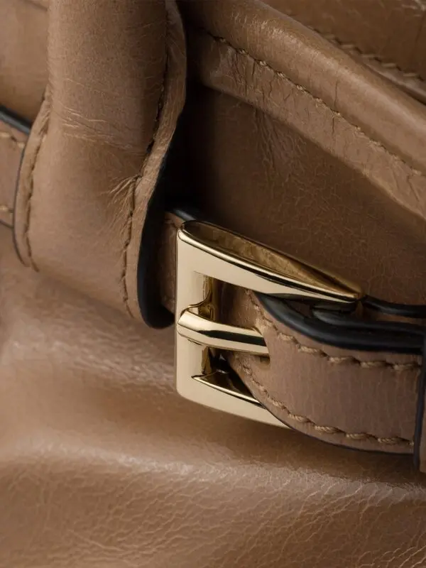 Prada Bonnie Leather Mini Top Handle Bag - Medium Brown