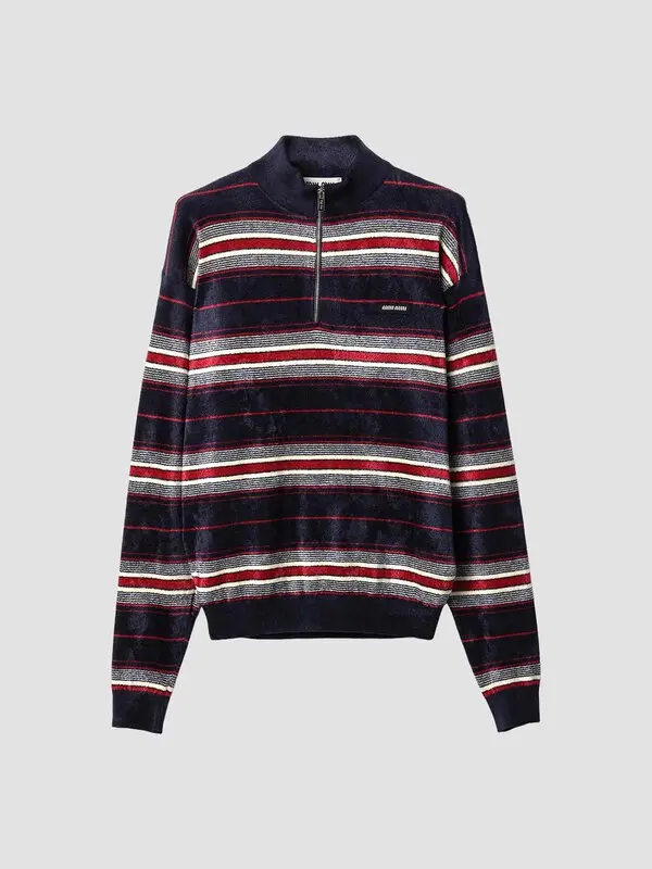 Miu Miu Chenille Half-zipper Sweater
