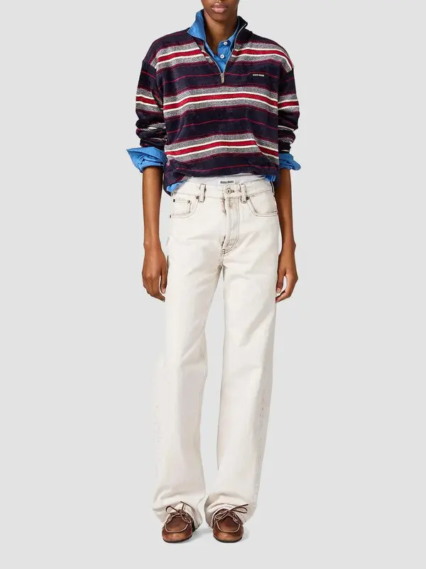 Miu Miu Chenille Half-zipper Sweater