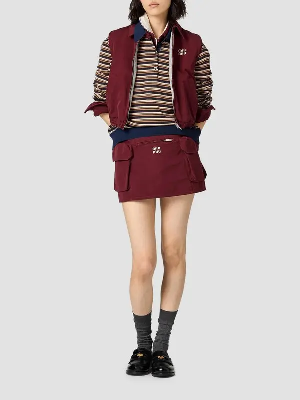 Miu Miu Wool Polo Shirt - Beige Multi