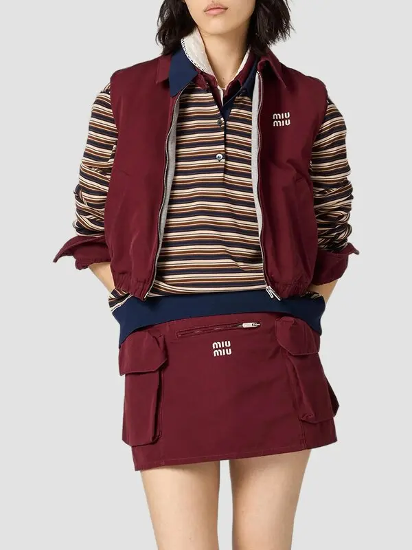 Miu Miu Wool Polo Shirt - Beige Multi