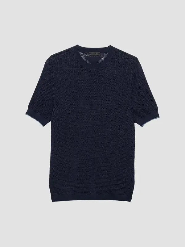 Prada Silk And Cotton Crewneck Sweater - Blue