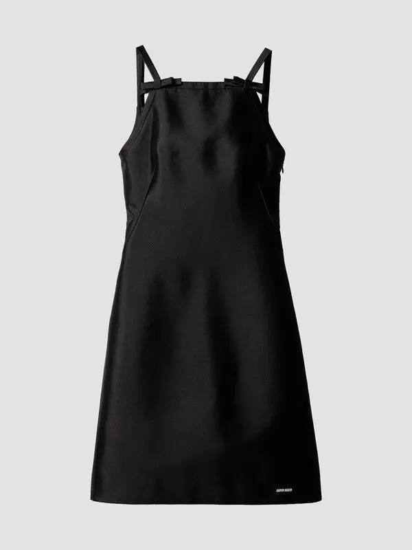 Miu Miu Silk And Wool Mini-dress - Black