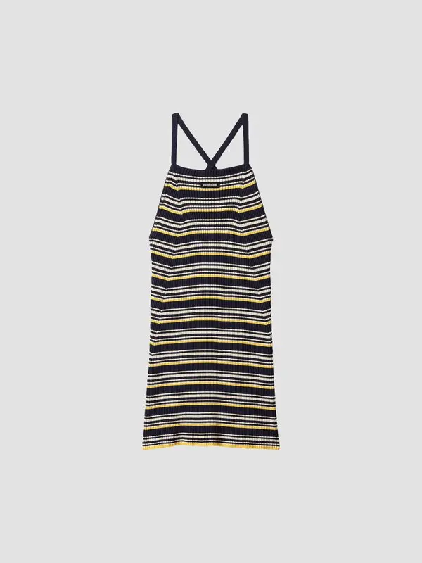 Miu Miu Cotton Knit Mini Dress - Blue Multi