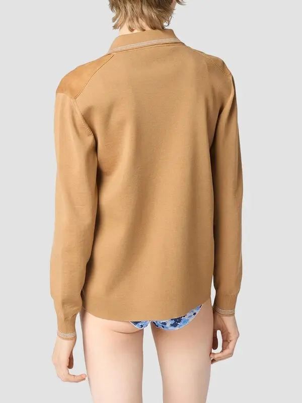 Miu Miu Wool And Suede Shirt