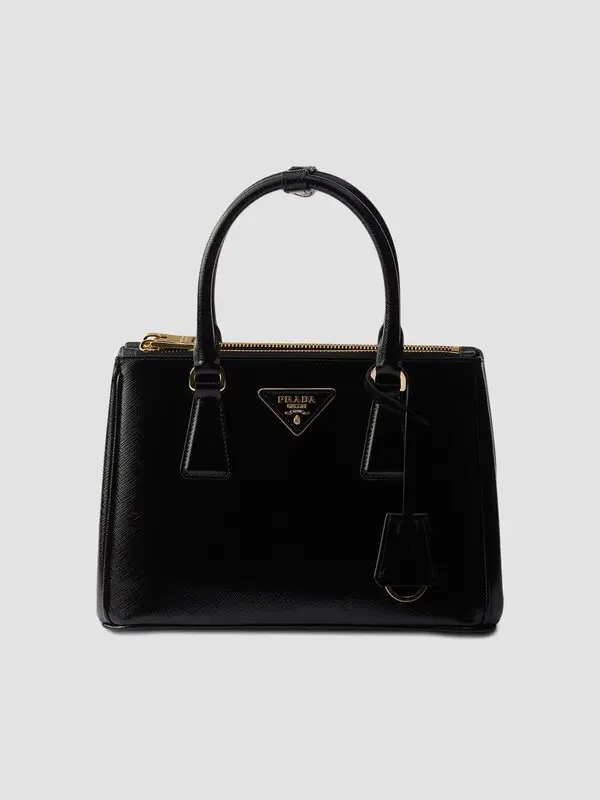 Prada Galleria Small Saffiano Leather Top Handle Bag - Black