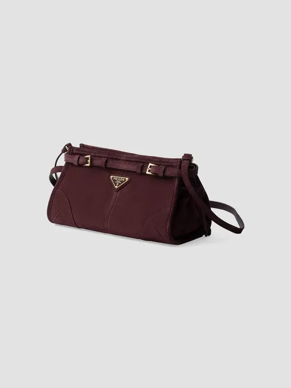 Prada Bonnie Small Suede Shoulder Bag - Dark Red