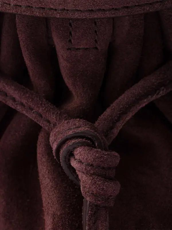 Prada Bonnie Small Suede Shoulder Bag - Dark Red