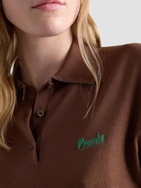 Prada Silk Polo Shirt - Brown