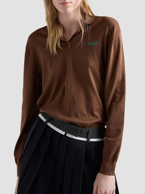 Prada Silk Polo Shirt - Brown