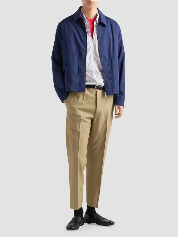 Prada Technical Cotton Zipper Blouson Jacket - Blue
