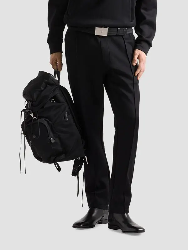 Prada Cotton Fleece Pants With Re-nylon Details