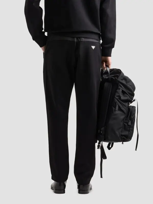 Prada Cotton Fleece Pants With Re-nylon Details