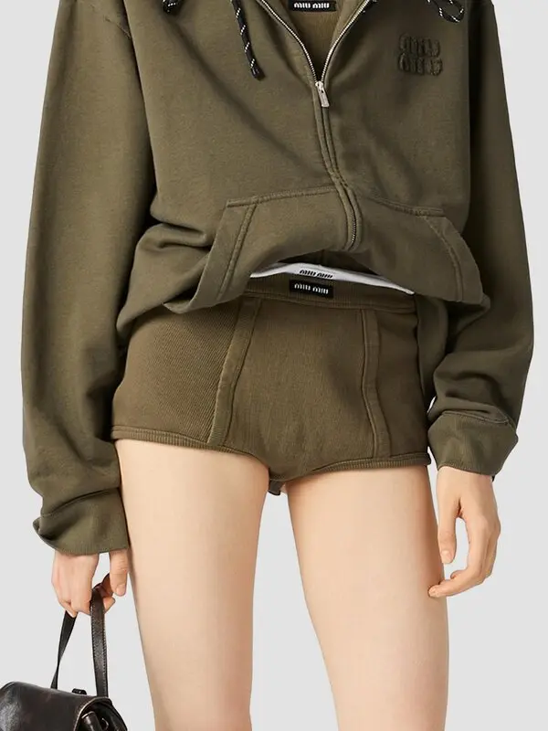 Miu Miu Gart-dyed Ribbed Boxer Shorts