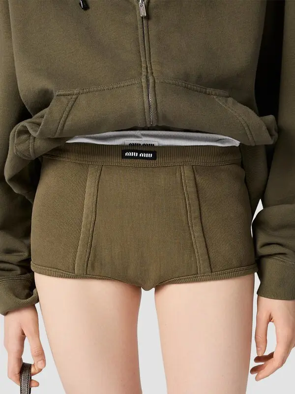 Miu Miu Gart-dyed Ribbed Boxer Shorts