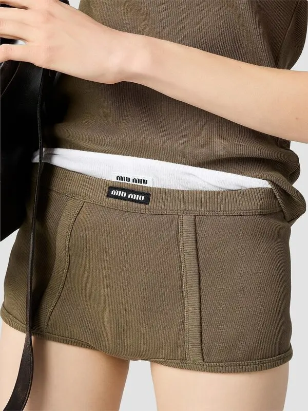 Miu Miu Gart-dyed Ribbed Boxer Shorts