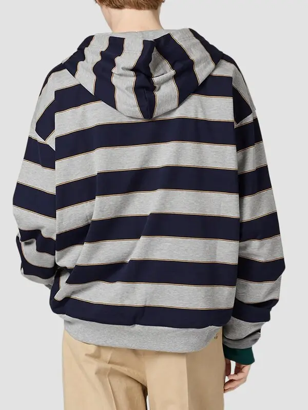 Miu Miu Striped Jersey Hoodie - Blue Multi