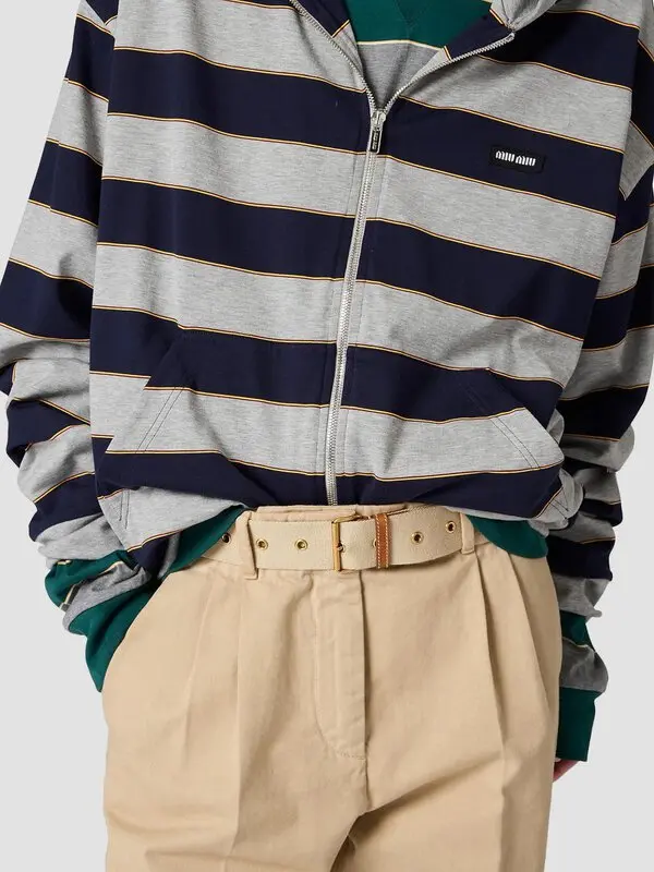 Miu Miu Striped Jersey Hoodie - Blue Multi