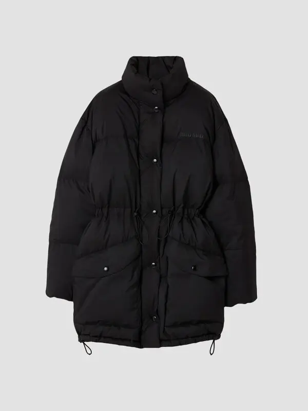 Miu Miu Technical Pongé Down Long Coat