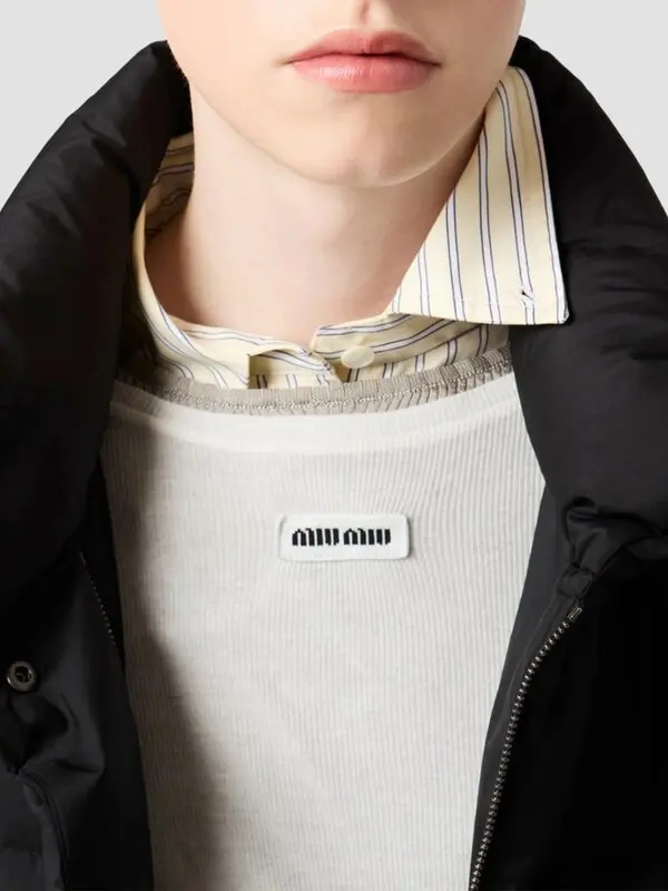 Miu Miu Technical Pongé Down Long Coat