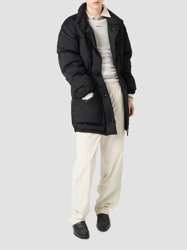 Miu Miu Technical Pongé Down Long Coat