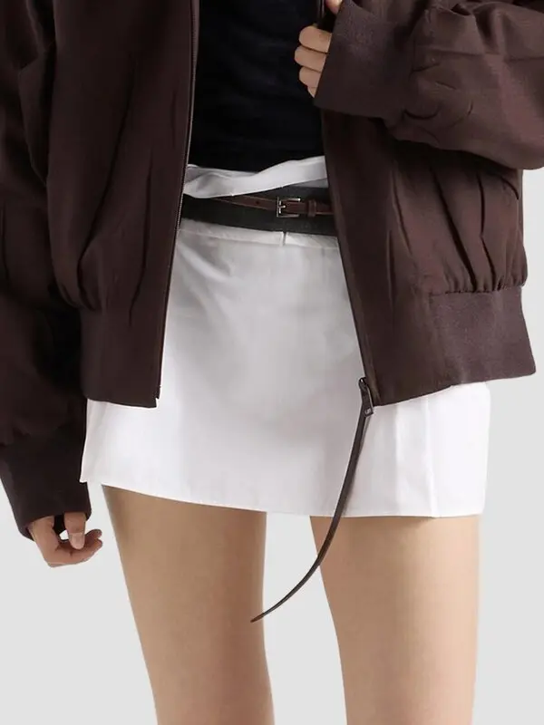 Prada Poplin And Rush Stitch Miniskirt