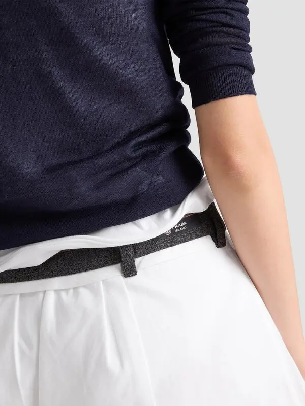 Prada Poplin And Rush Stitch Miniskirt