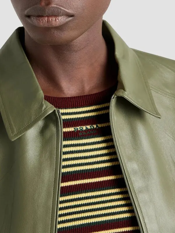 Prada Short-sleeved Striped Cotton Sweater - Multicolor
