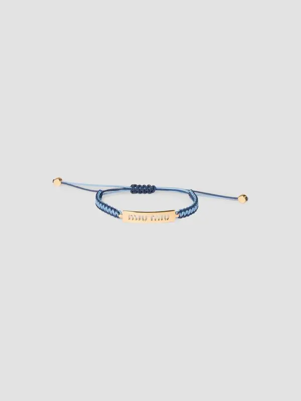 Miu Miu Cotton And Metal Bracelet - Blue