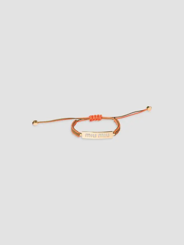 Miu Miu Cotton And Metal Bracelet - Orange
