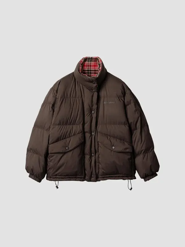 Miu Miu Technical Pongé Reversible Down Jacket