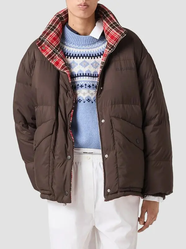 Miu Miu Technical Pongé Reversible Down Jacket